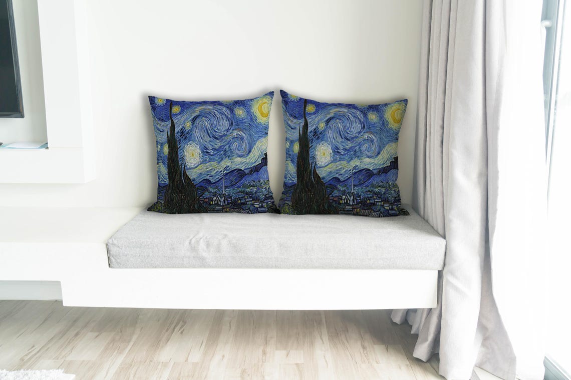 Van Gogh Starry Night Pillow Cover: Abstract Art Print - Etsy