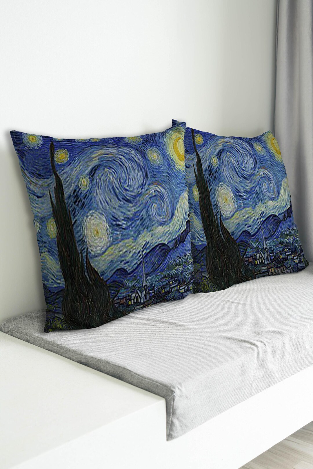 Van Gogh Starry Night Pillow Cover: Abstract Art Print - Etsy