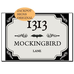 1313 Mockingbird Lane Sign Metal Print Sign the Munsters No Holes 8"x12 ...