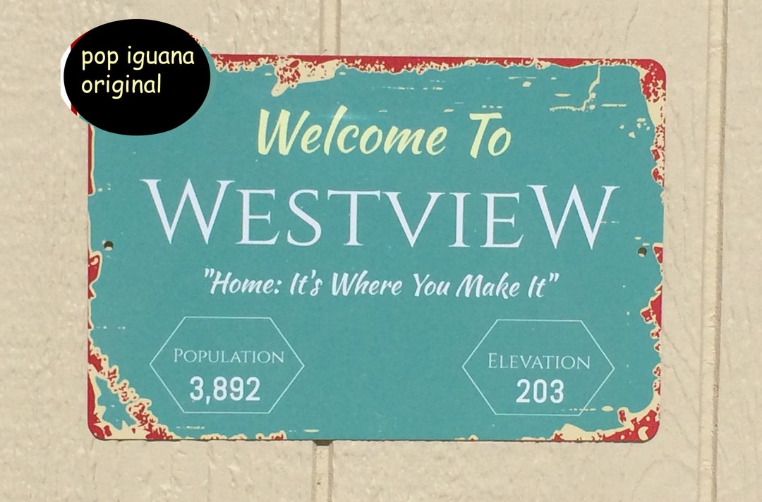 Wandavision Sign Welcome to Westview Sign Metal Print 8"x12" & 12"x16 ...