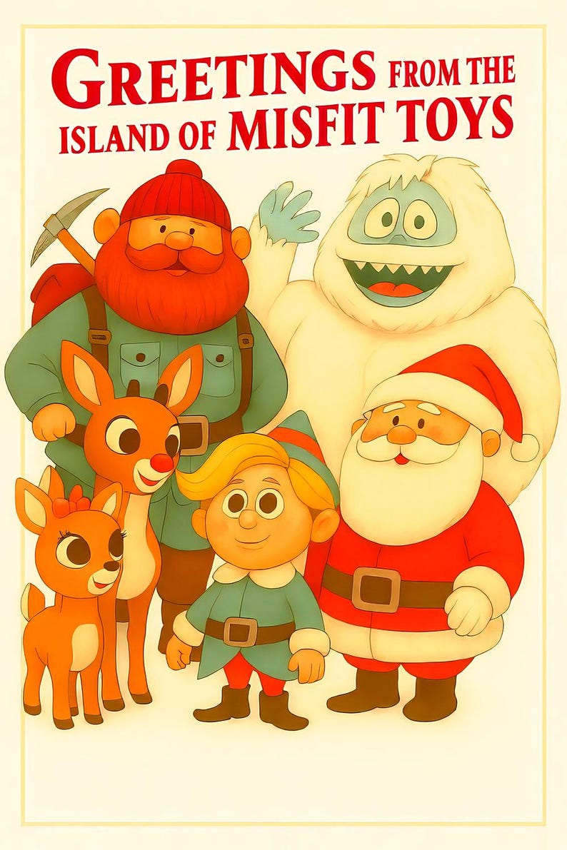 The Island of Misfit Toys Metal Sign - Funny Christmas Decor Characters ...