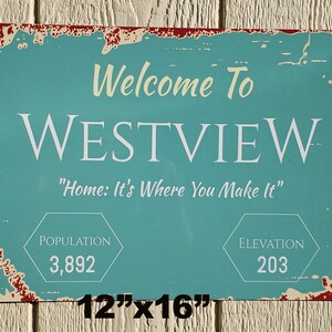 Wandavision Sign Welcome to Westview Sign Metal Print 8"x12" & 12"x16 ...