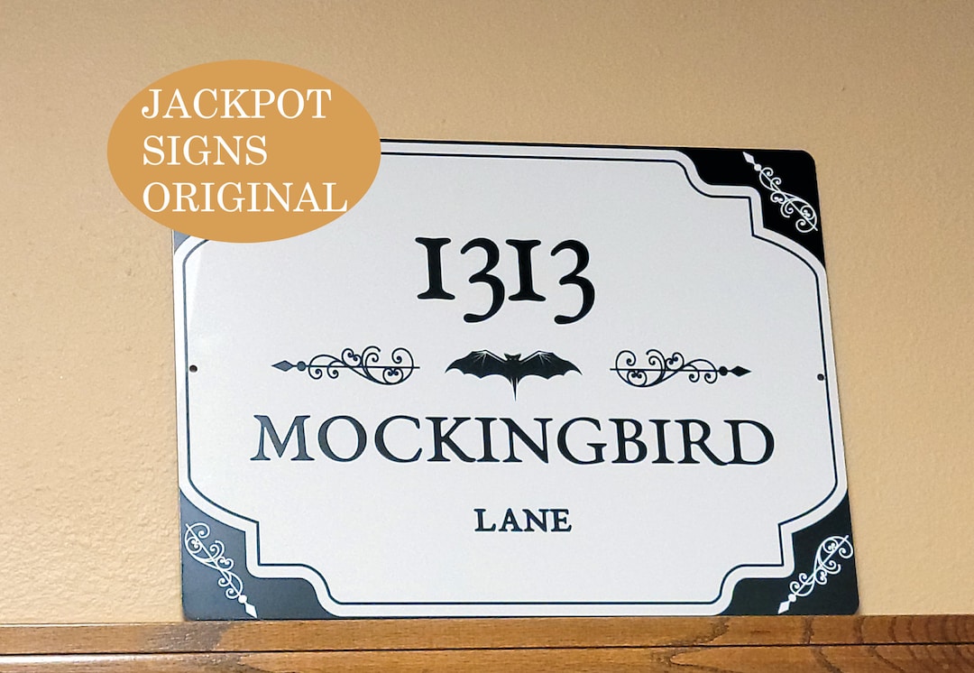 1313 Mockingbird Lane Halloween Sign Metal Print Sign the Munsters With ...