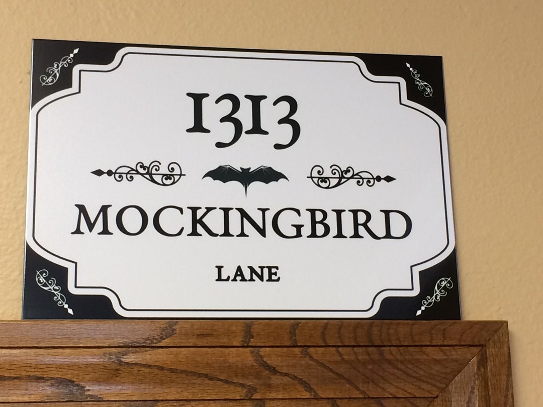 1313 Mockingbird Lane Sign Metal Print Sign the Munsters No Holes 8"x12 ...