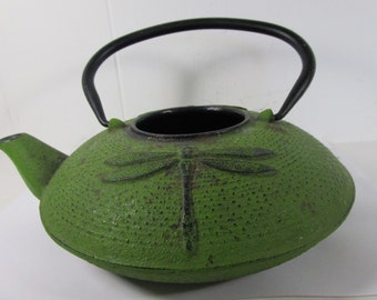 Cast Iron Dragonfly Teapot - Etsy