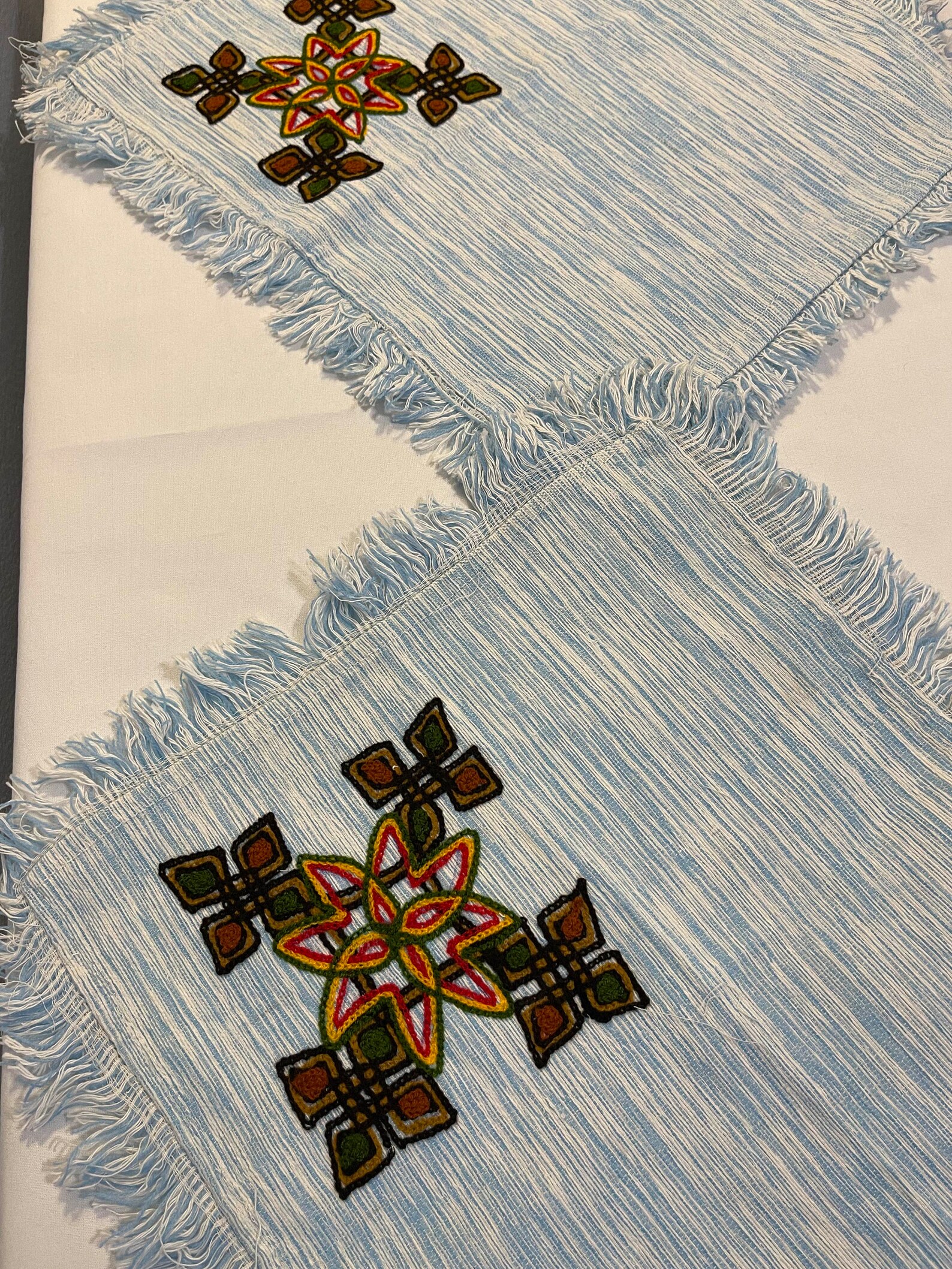Ethiopian Hand Woven Hand Embroidery Luncheon Mat Place Mat - Etsy