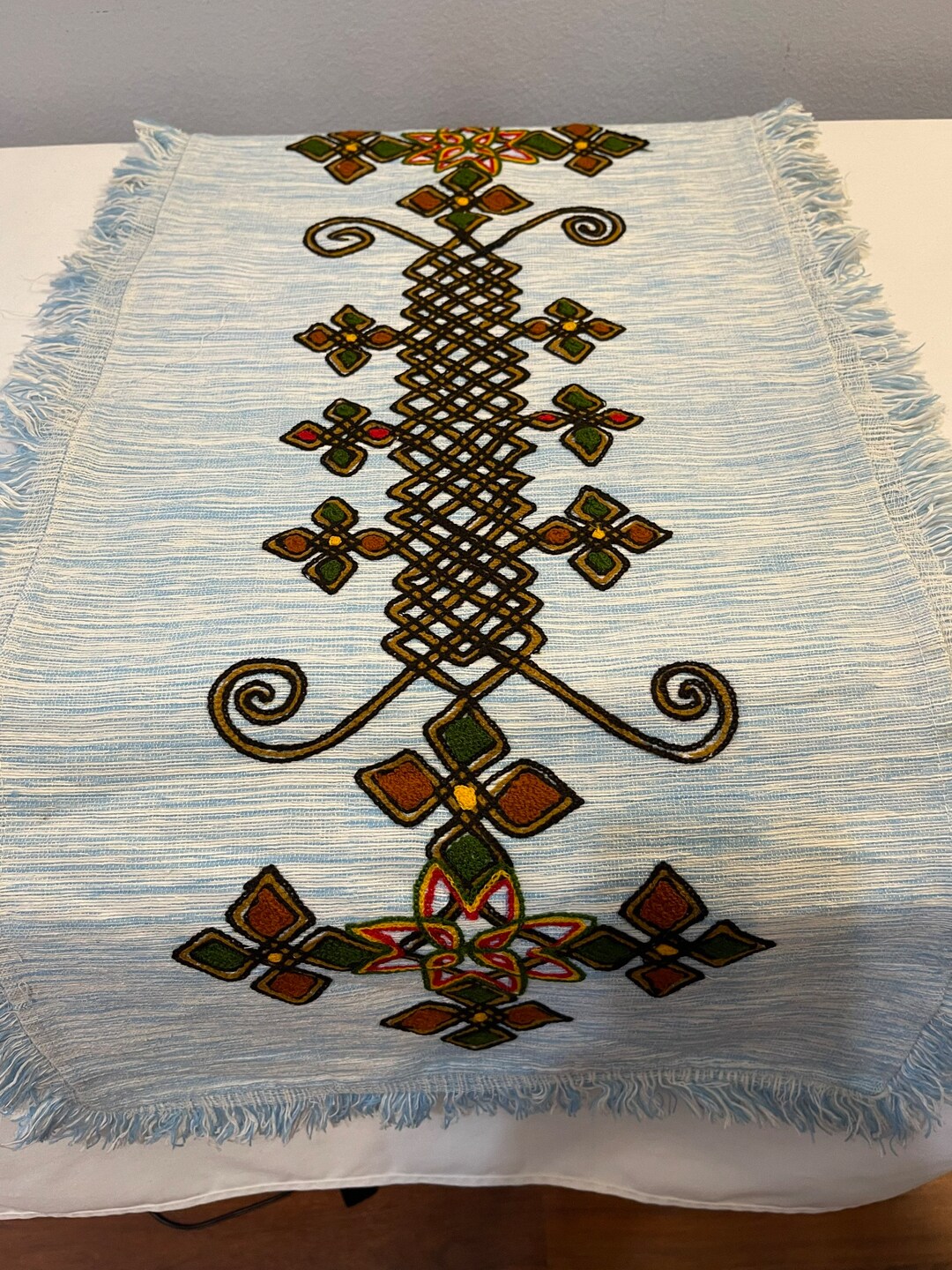Ethiopian Hand Woven Hand Embroidery Luncheon Mat Place Mat One 35x15 ...