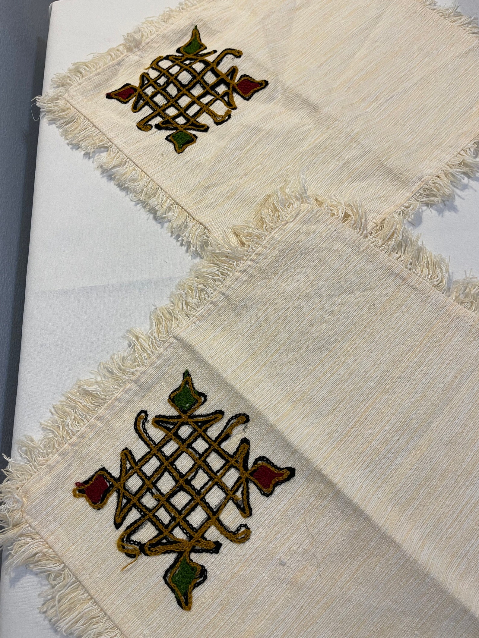 Ethiopian Hand Woven Hand Embroidery Luncheon Mat Place Mat - Etsy