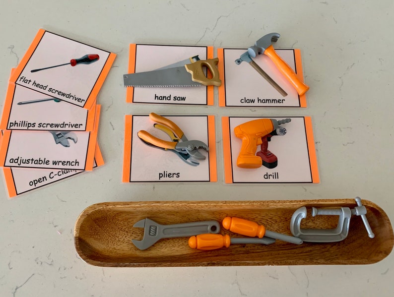 Tools Montessori 3-part cardsMontessori matchingMontessori | Etsy