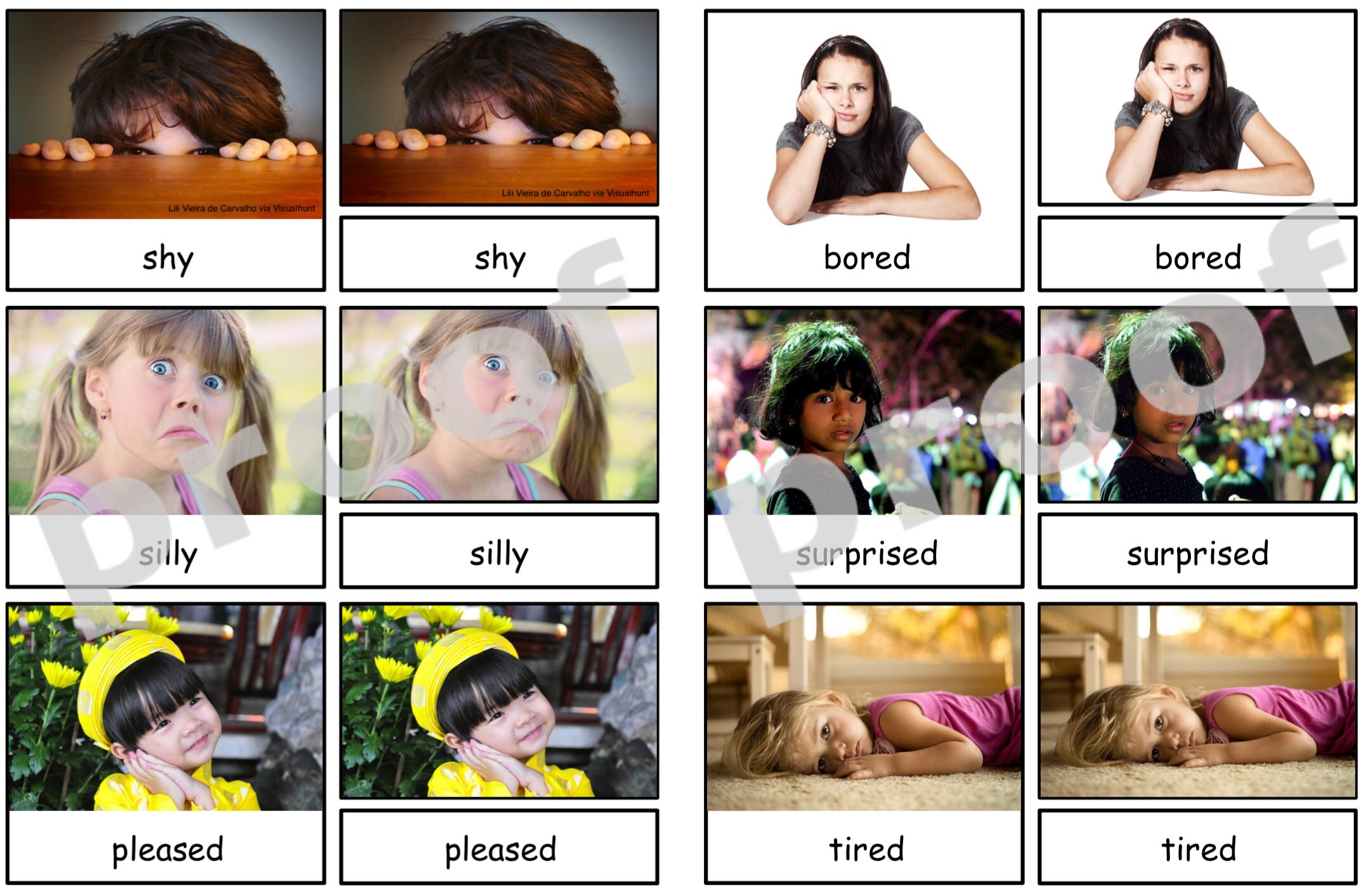 Emotions Montessori 3-part Cards PDF File - Etsy