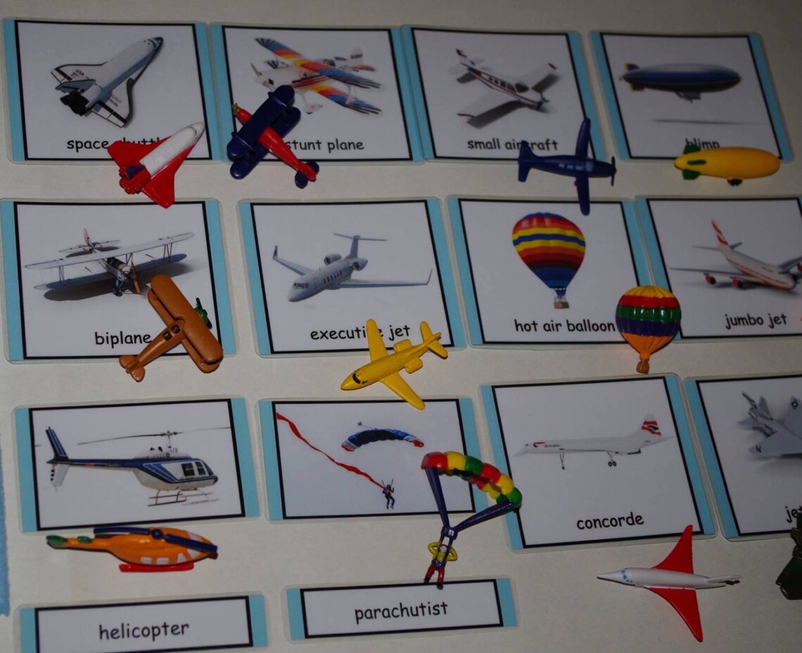 In the Sky Safari Toob-- Montessori Matching Activity--aircraft ...