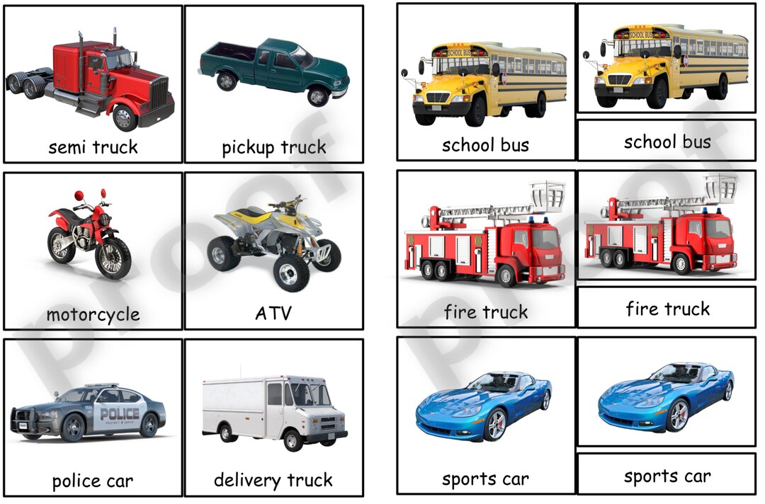 On the Road Safari Toob Montessori Transportation 3-part Cards and ...