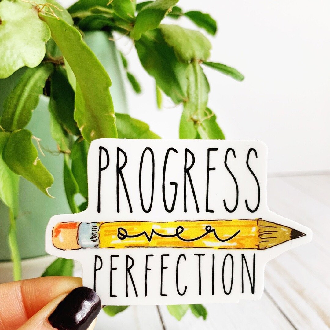 Progress Over Perfection Teacher Sticker - Etsy