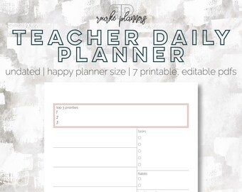 Daily Planner Day Planner Printable day to a page half size