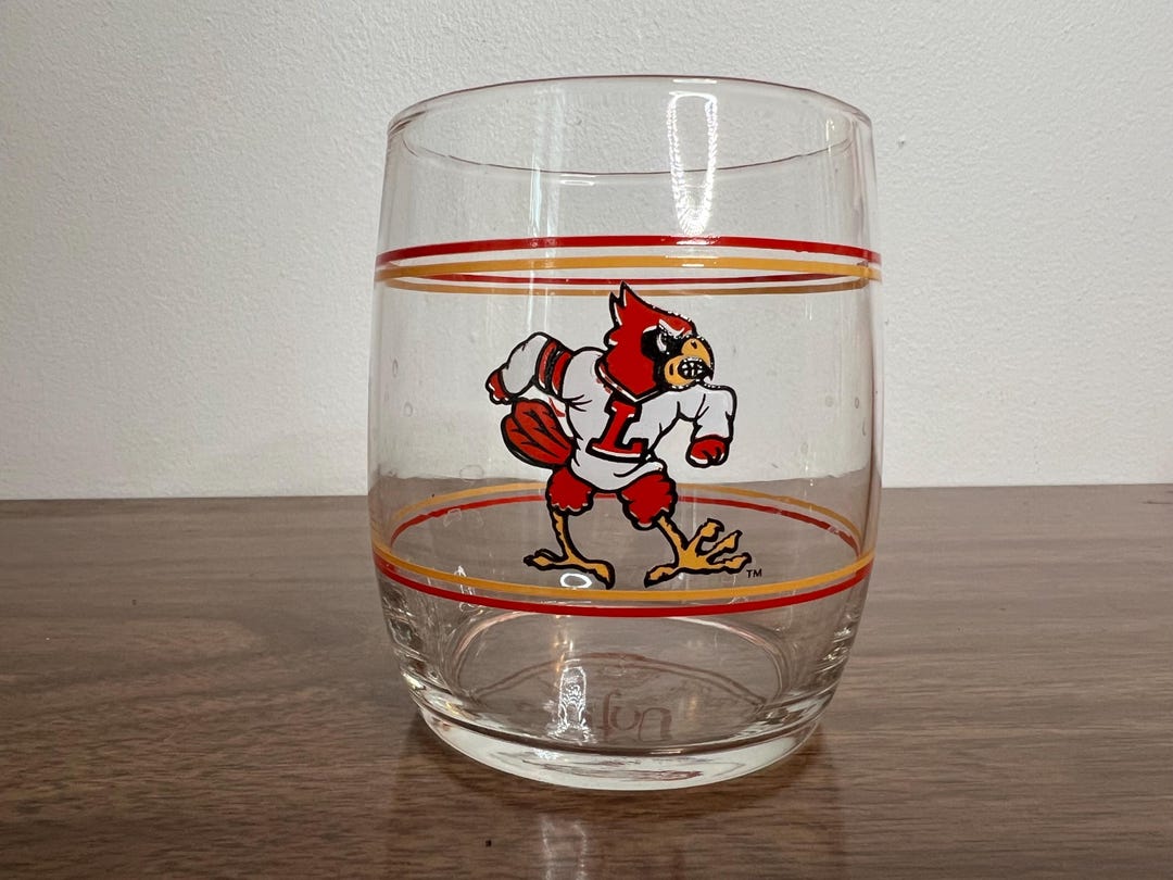 Vintage Louisville Cardinals Lowball Drinking Glass Uofl Barware ...
