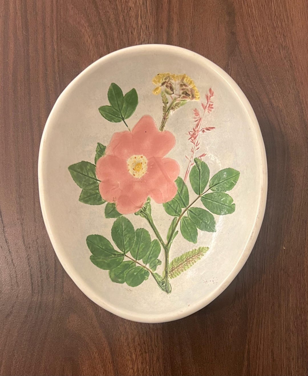 Vintage Salt Marsh Pottery Rose Pattern Bowl Wall Hanging - Etsy