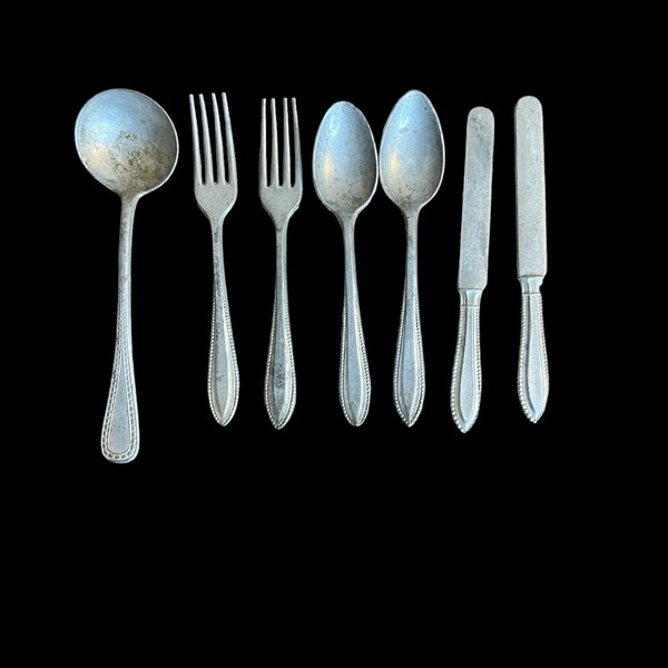 Antique Childs Silverware Set - Etsy
