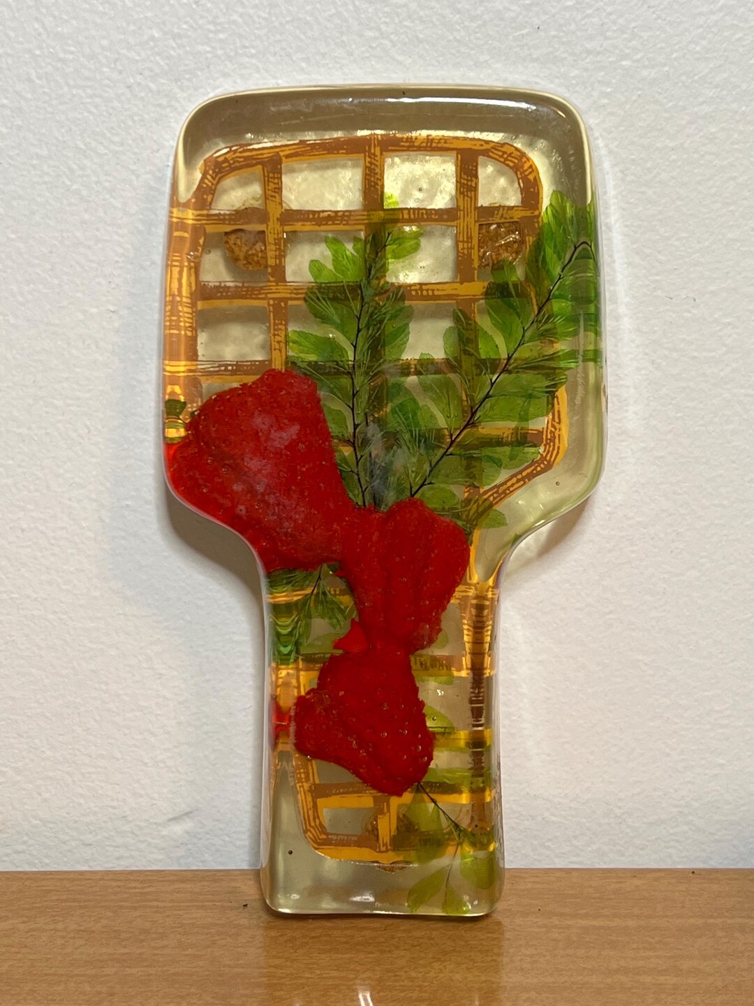 Vintage Lucite Strawberry Sooon Rest Gamut Designs - Etsy