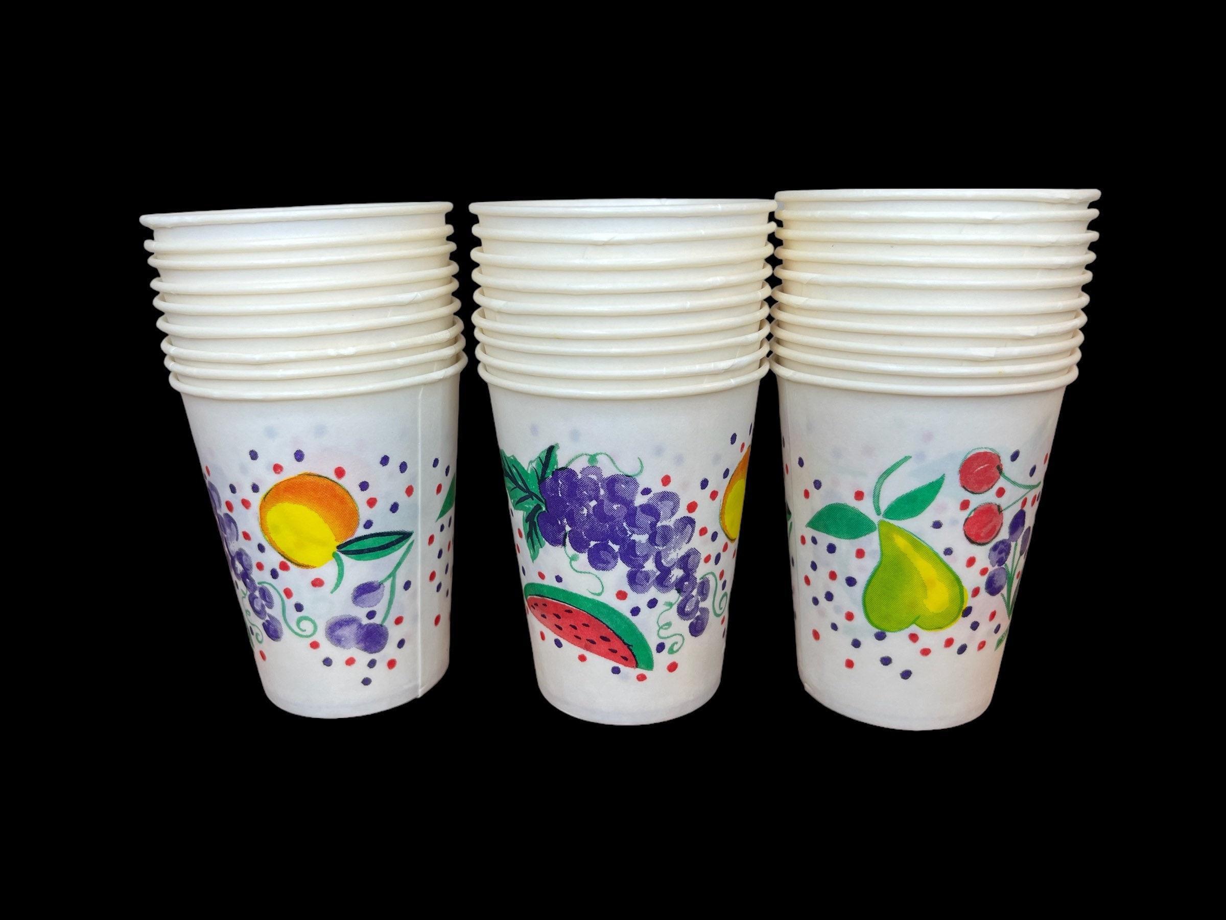 Vintage Dixie Cup Fruit Design Pattern Paper Cups 1990s Etsy