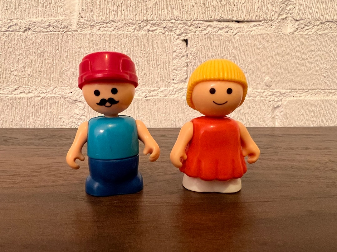 Vintage Playskool Lil Playmates Figures Construction Worker and Blonde ...