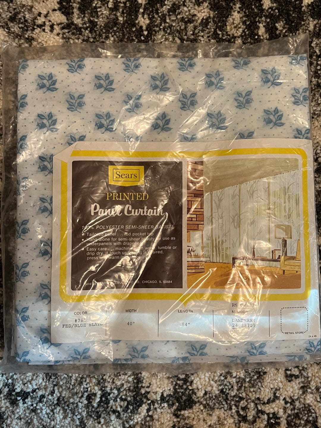 Vintage Sears Curtain Sheers One Set White and Blue NOS Unopened - Etsy