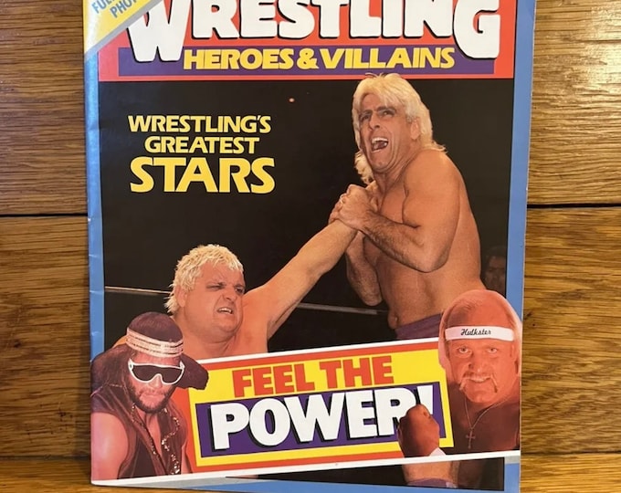 Vintage 1989 Wrestling Heroes & Villains WWF NWA Book Hulk Hogan Ric ...