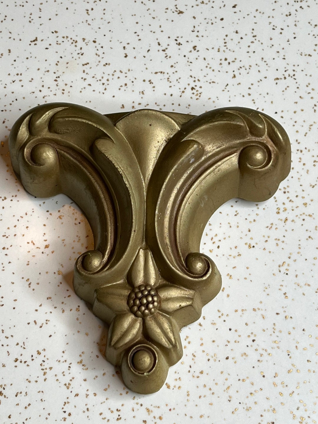 Vintage Mid Century 1967 Miller Studios Gold Chalkware Flower - Etsy