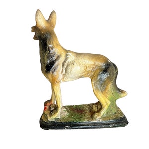Vintage German Shepherd Chalkware Dog Figure Chalk Ware Figurine Statue ...