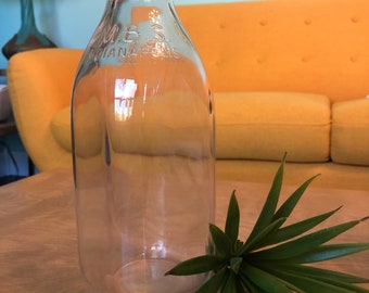 Glass Milk Bottle Vase - Etsy