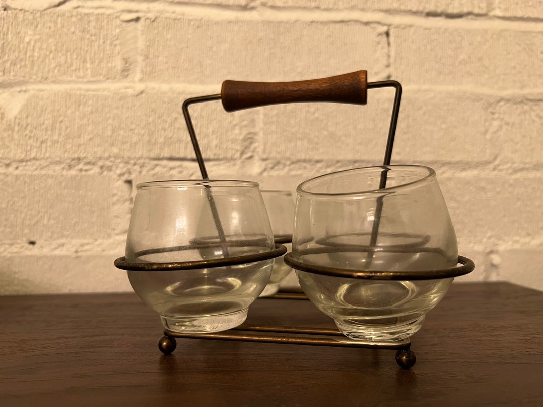 Vintage Libbey Mid Century Modern Lowball Set With Carrier Atomic ...