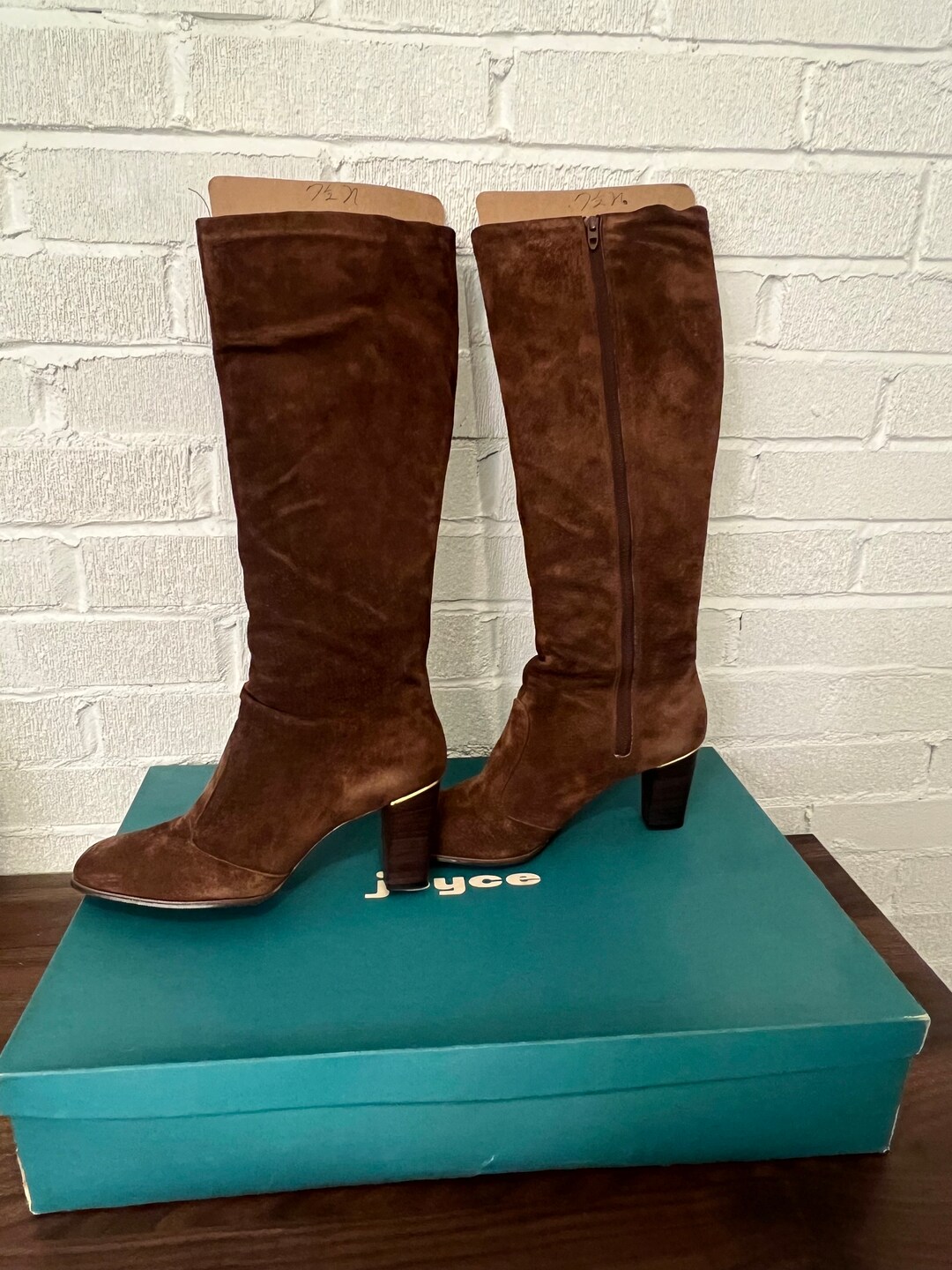 Vintage Joyce of California Boots Tall Brown Suede Leather With Box ...