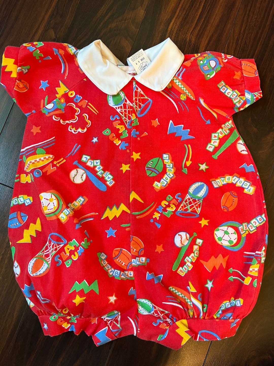 Vintage 1980’s Baby Boy Outfit One Piece Bubble Sports Baseball Soccer ...