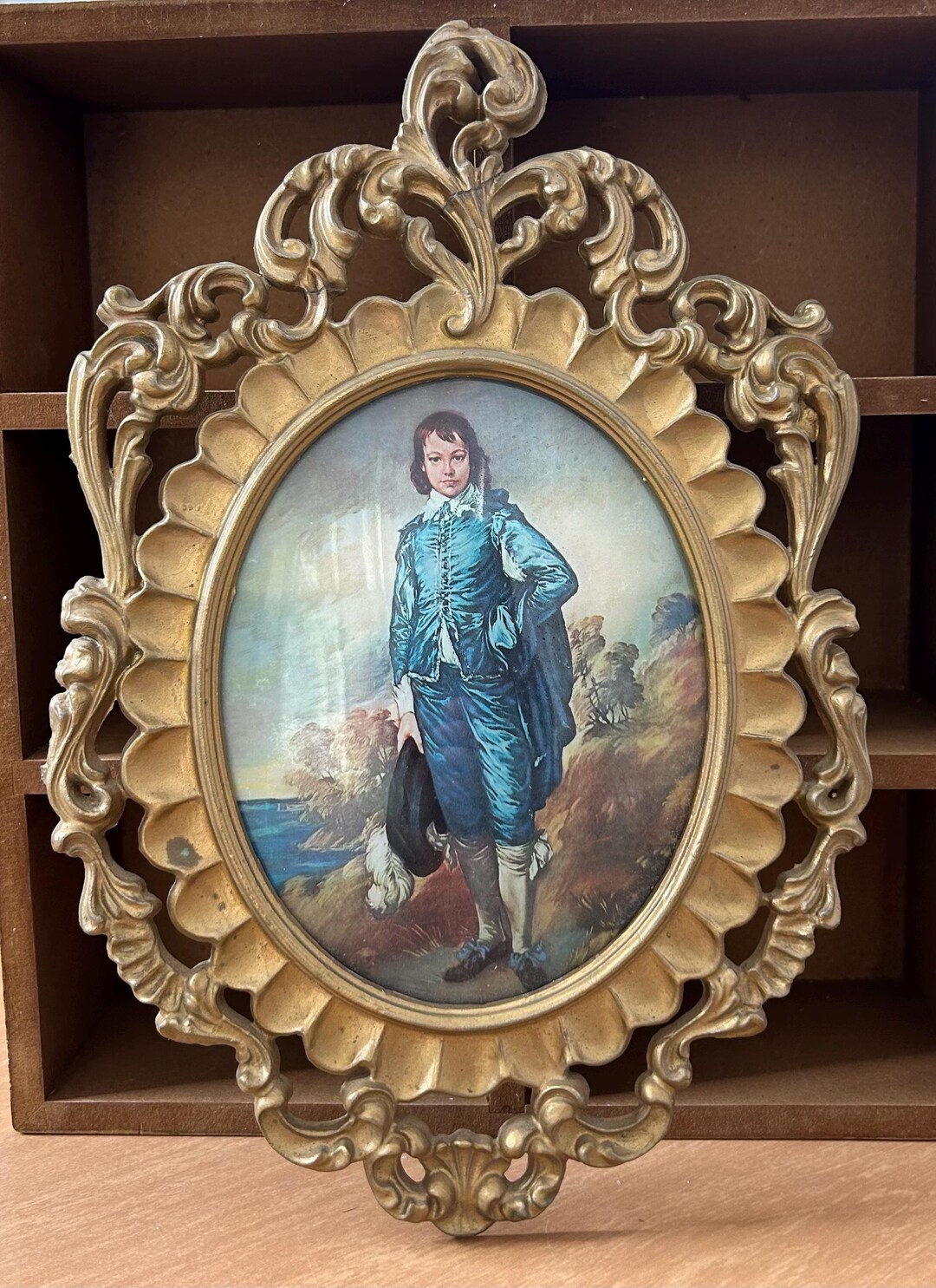 Vintage Framed Blue Boy Mod Depose Made in Italy Picture Wall Hanging ...