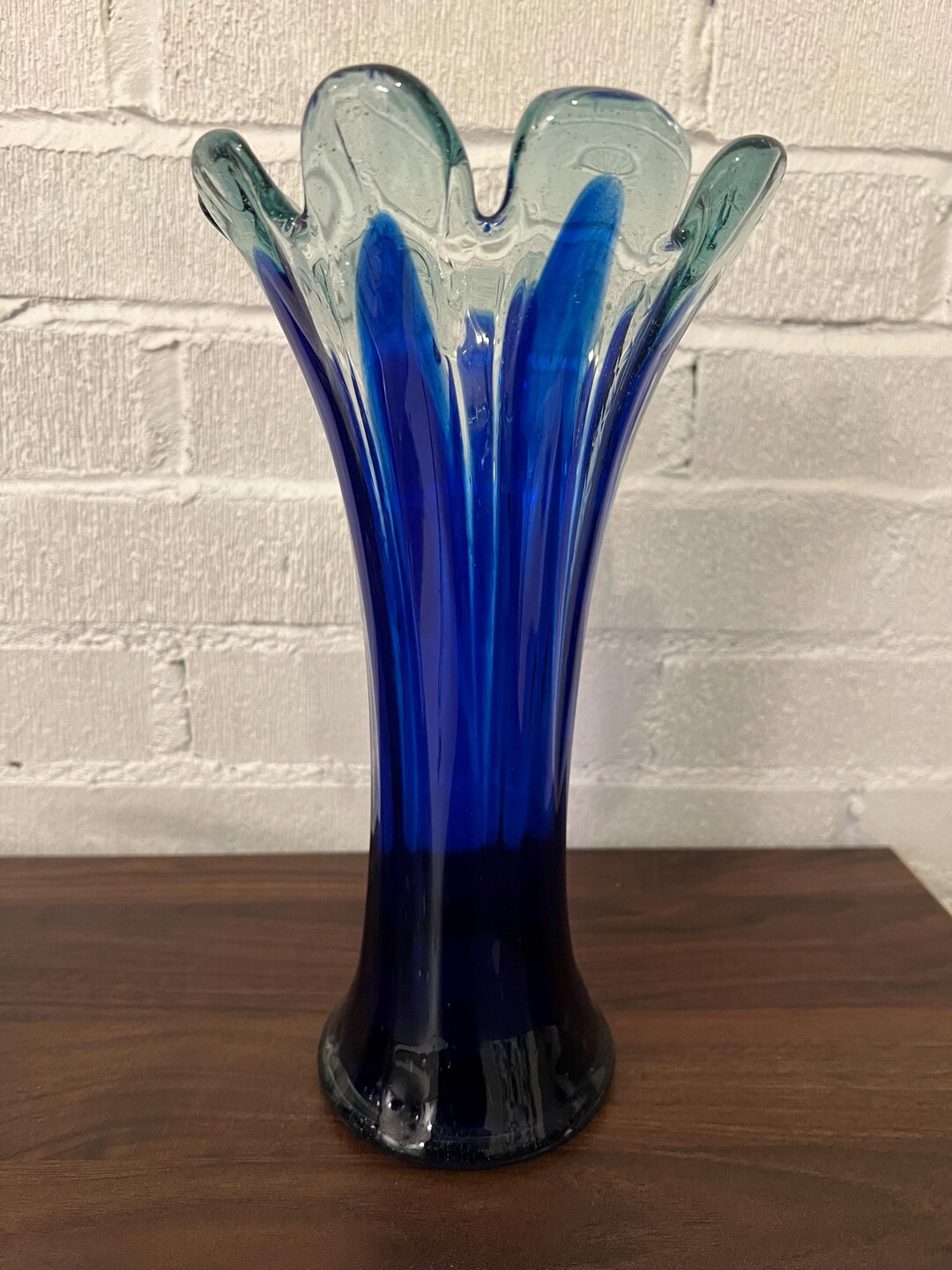 Vintage Cobalt Blue Swung Vase 11 Tall - Etsy