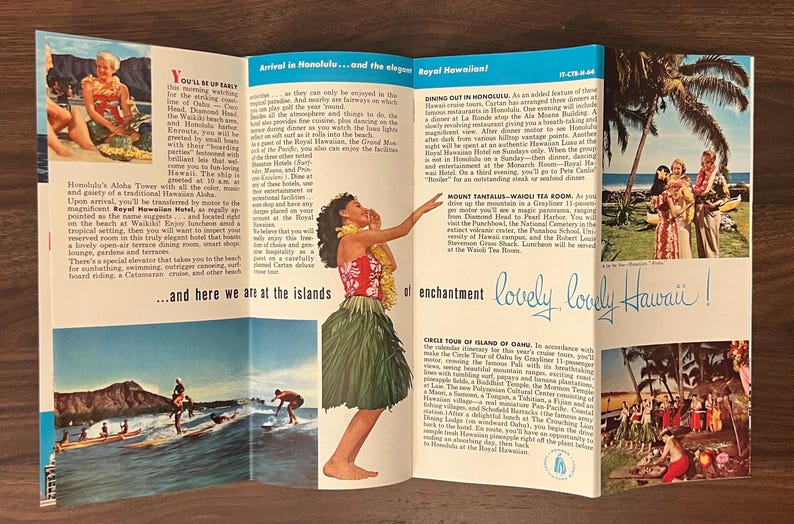 1964 Cartans Escorted Hawaiian Travel Brochure Hawaii - Etsy