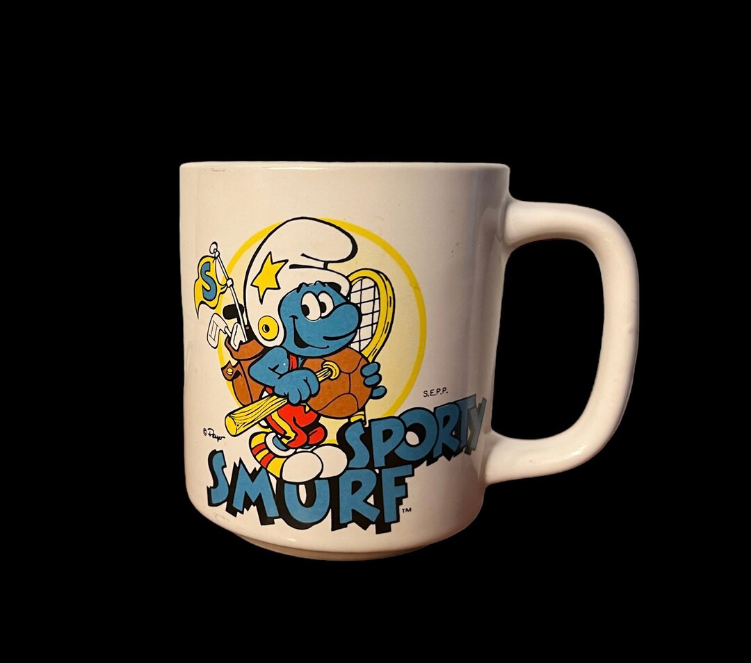 Vintage Sporty Smurf Ceramic Coffee Mug Cup Peyo Smurfs Collectible - Etsy