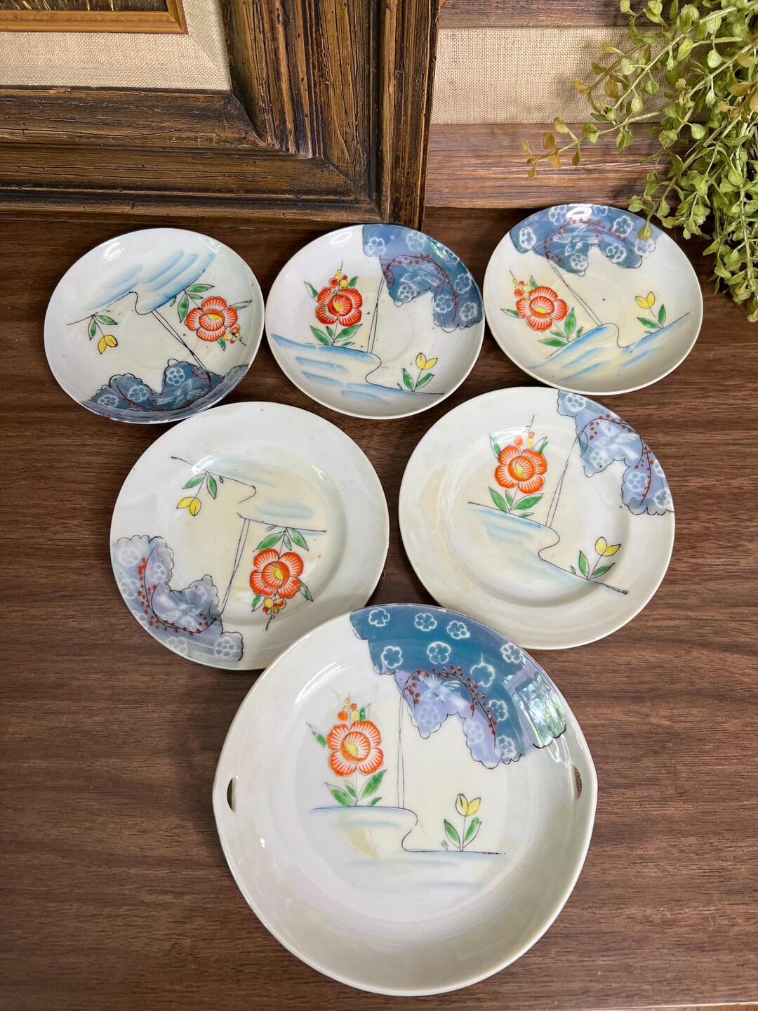 Vintage Made in Japan, Lusterware Saucers, and Tray - Etsy