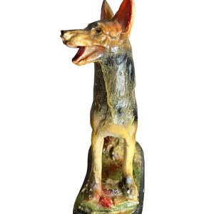 Vintage German Shepherd Chalkware Dog Figure Chalk Ware Figurine Statue ...