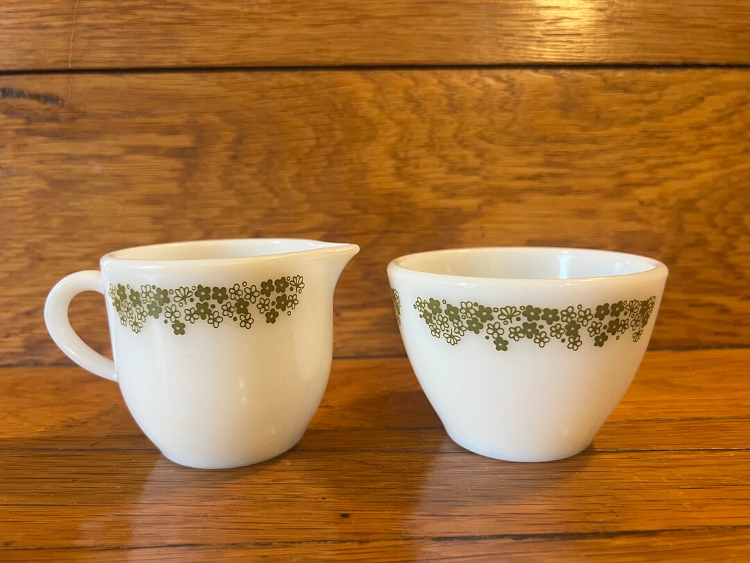 Corelle Spring Blossom Pyrex Creamer & Open Sugar Bowl Crazy Daisy - Etsy