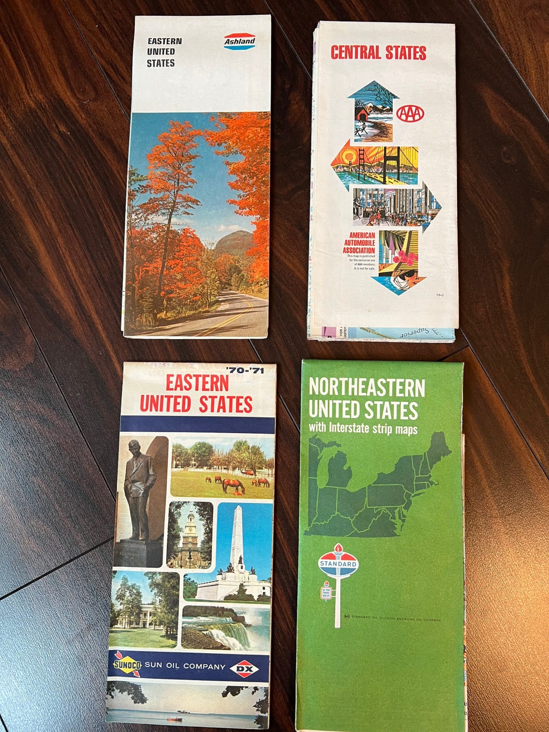 4 Vintage 1970’s Maps of the United States Eastern Northeastern Central ...