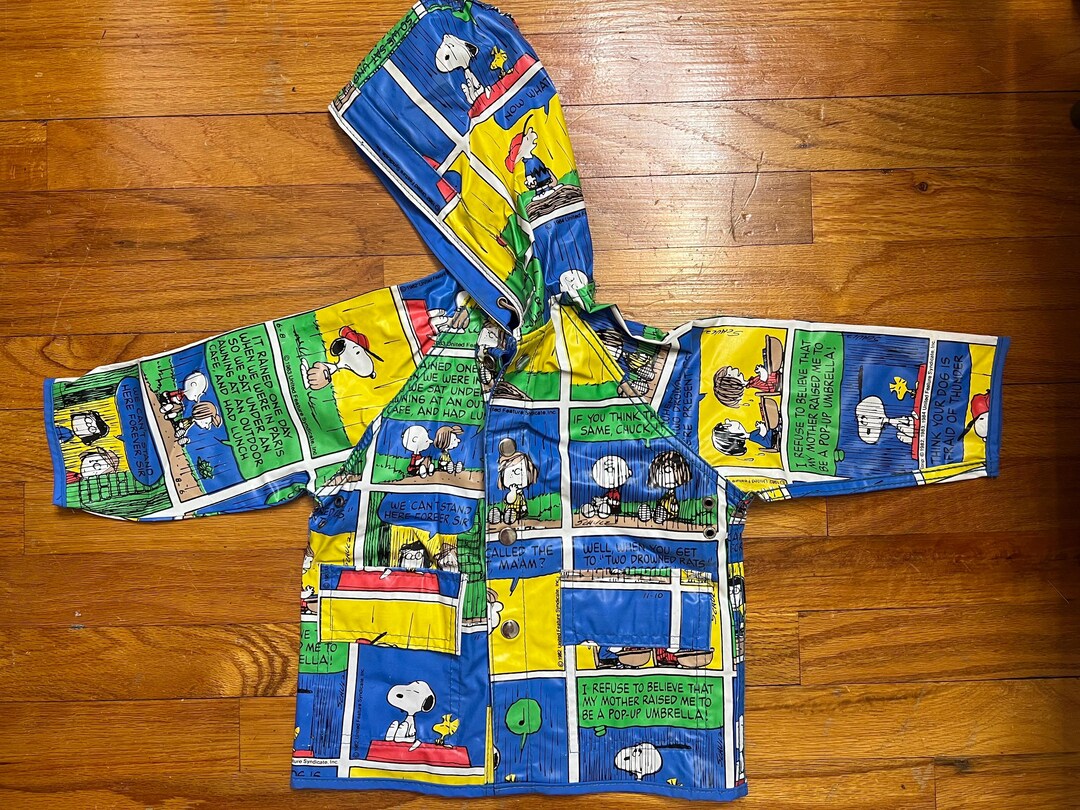 Vintage Kids Snoopy Peanuts Rain Coat Jacket Cartoon Comic Strip - Etsy