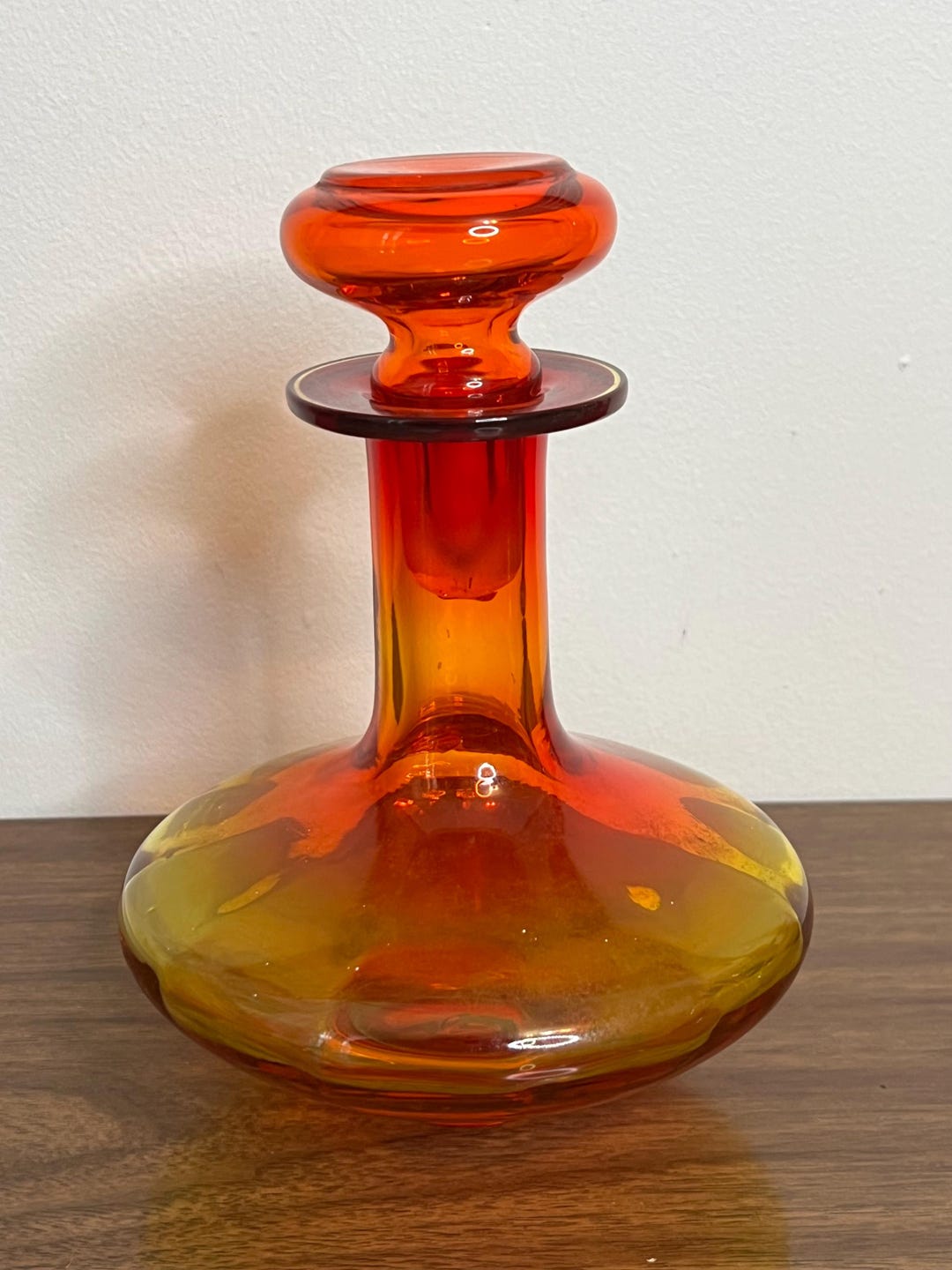 Vintage Blenko or Rainbow Amberina Red Yellow Decanter Mid Century Modern Glass - Etsy