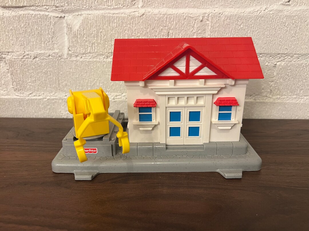 FISHER PRICE 2004 Geotrax Rail & Road Cross Valley Train Station Crane ...