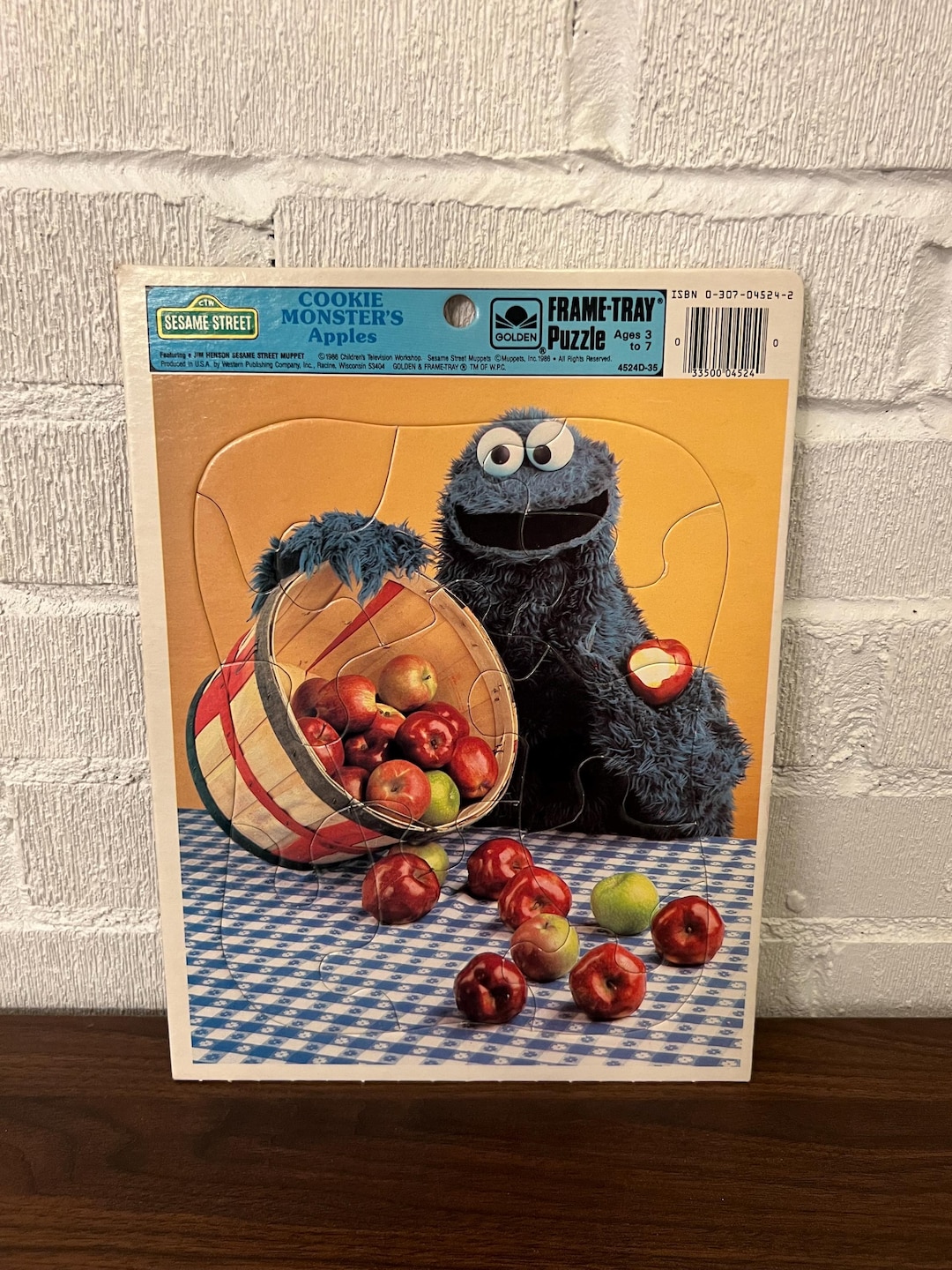 Vintage 1986 Sesame Street Cookie Monsters Apples Frame Tray Puzzle ...