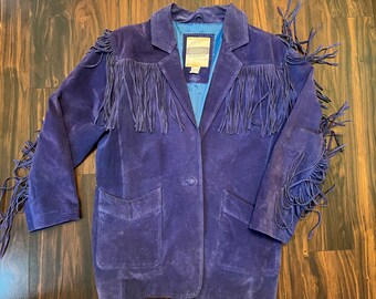 Purple Fringe Leather Jacket - Etsy