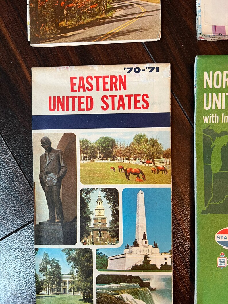 4 Vintage 1970s Maps of the United States Eastern - Etsy