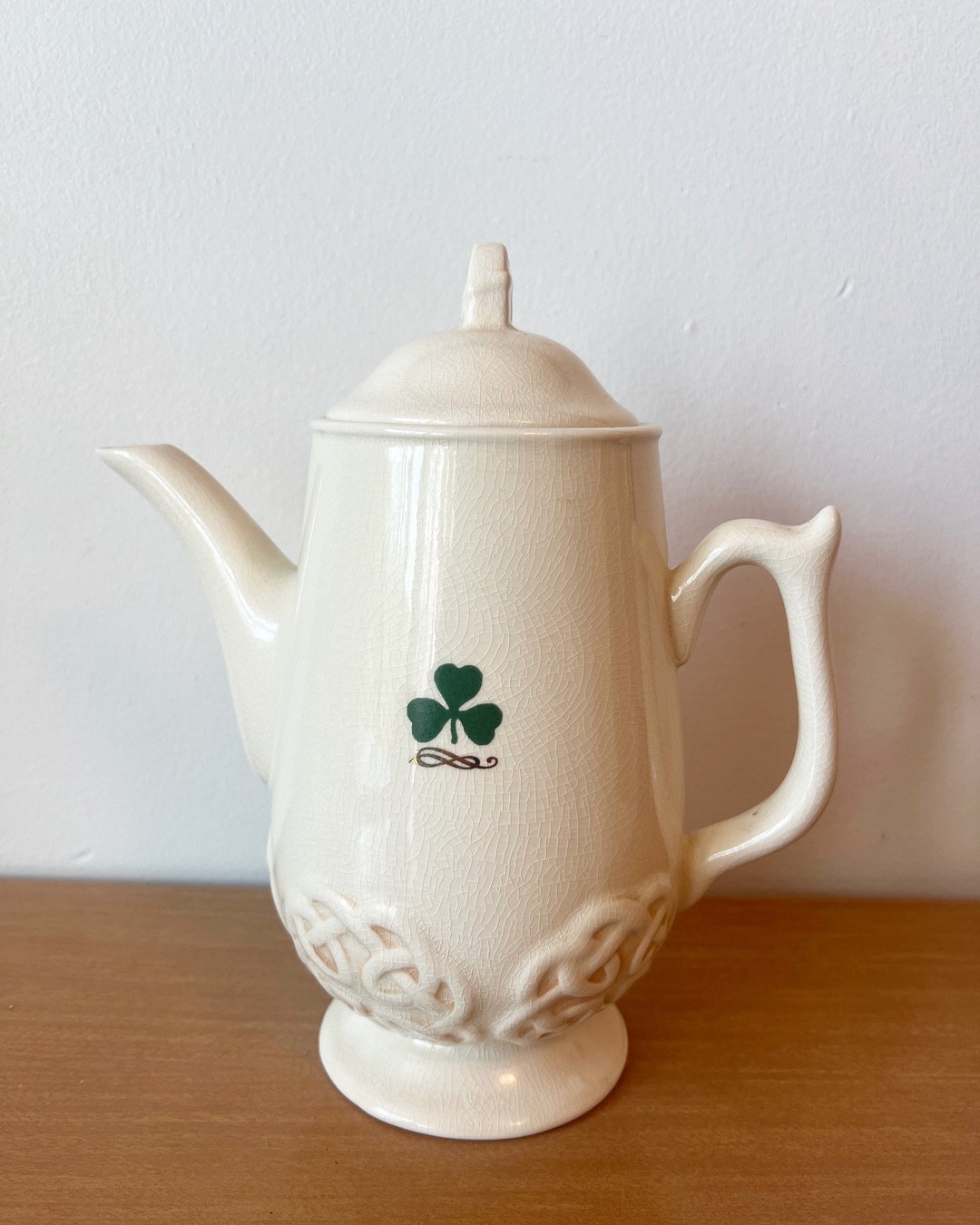 Vintage Shamrock Irish Teapot Green Clover Old Retro Antique - Etsy
