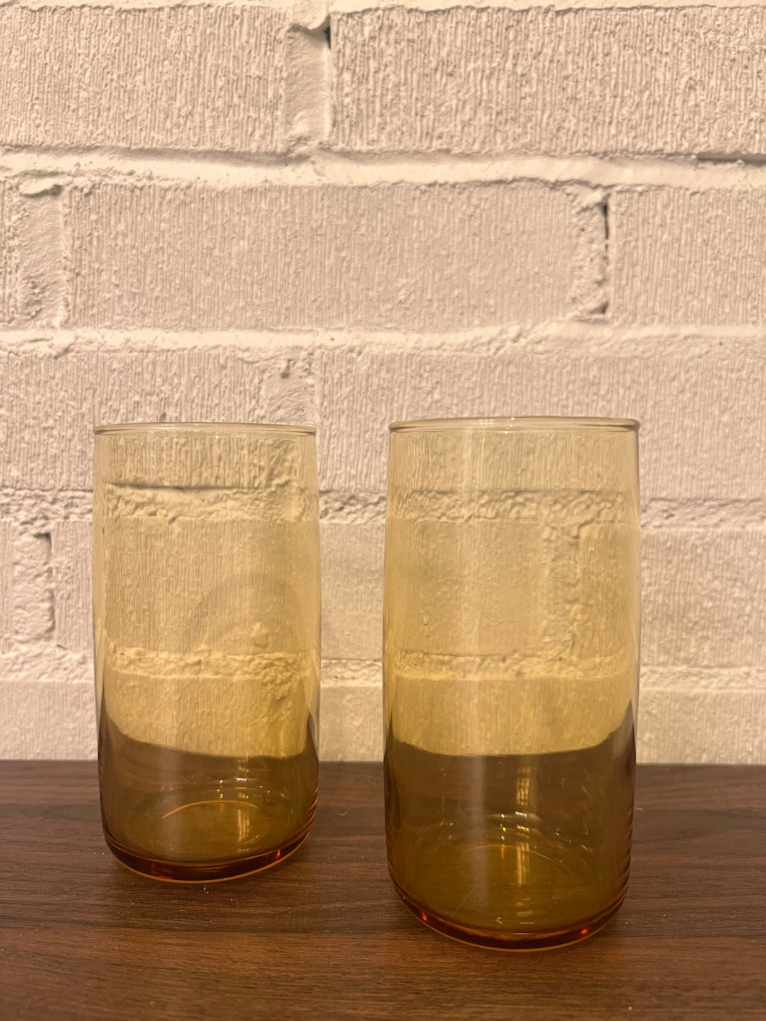 Pair of Vintage Anchor Hocking Amber Drinking Glasses Glassware - Etsy
