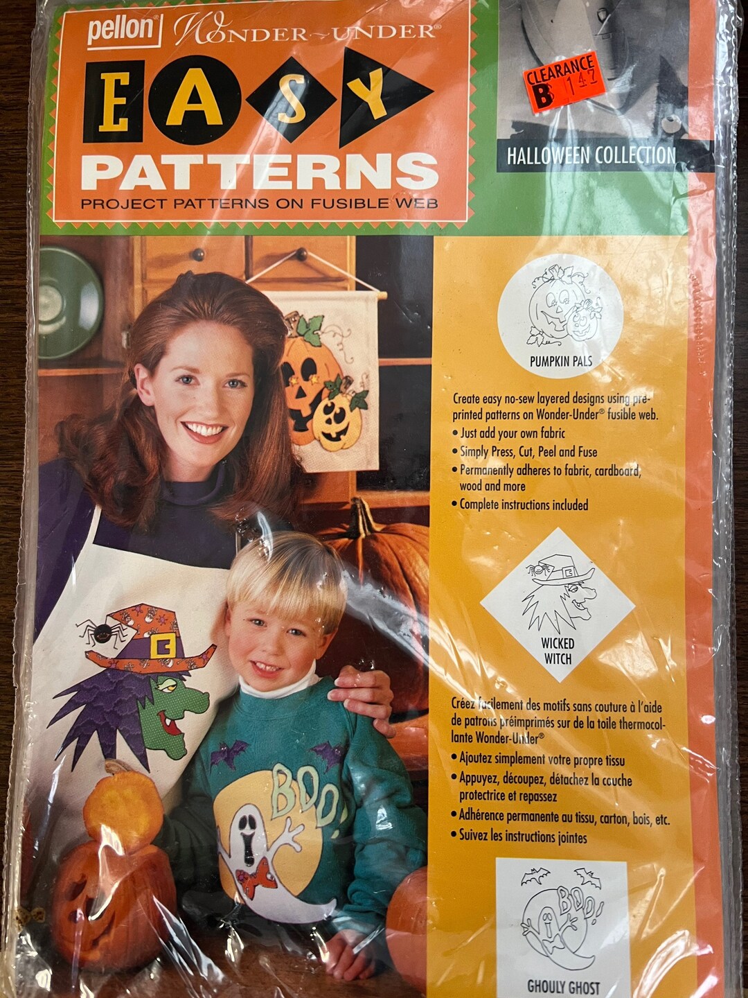 3 Vintage 1990’s Pellon Wonder-under Easy Patterns Halloween Collection ...