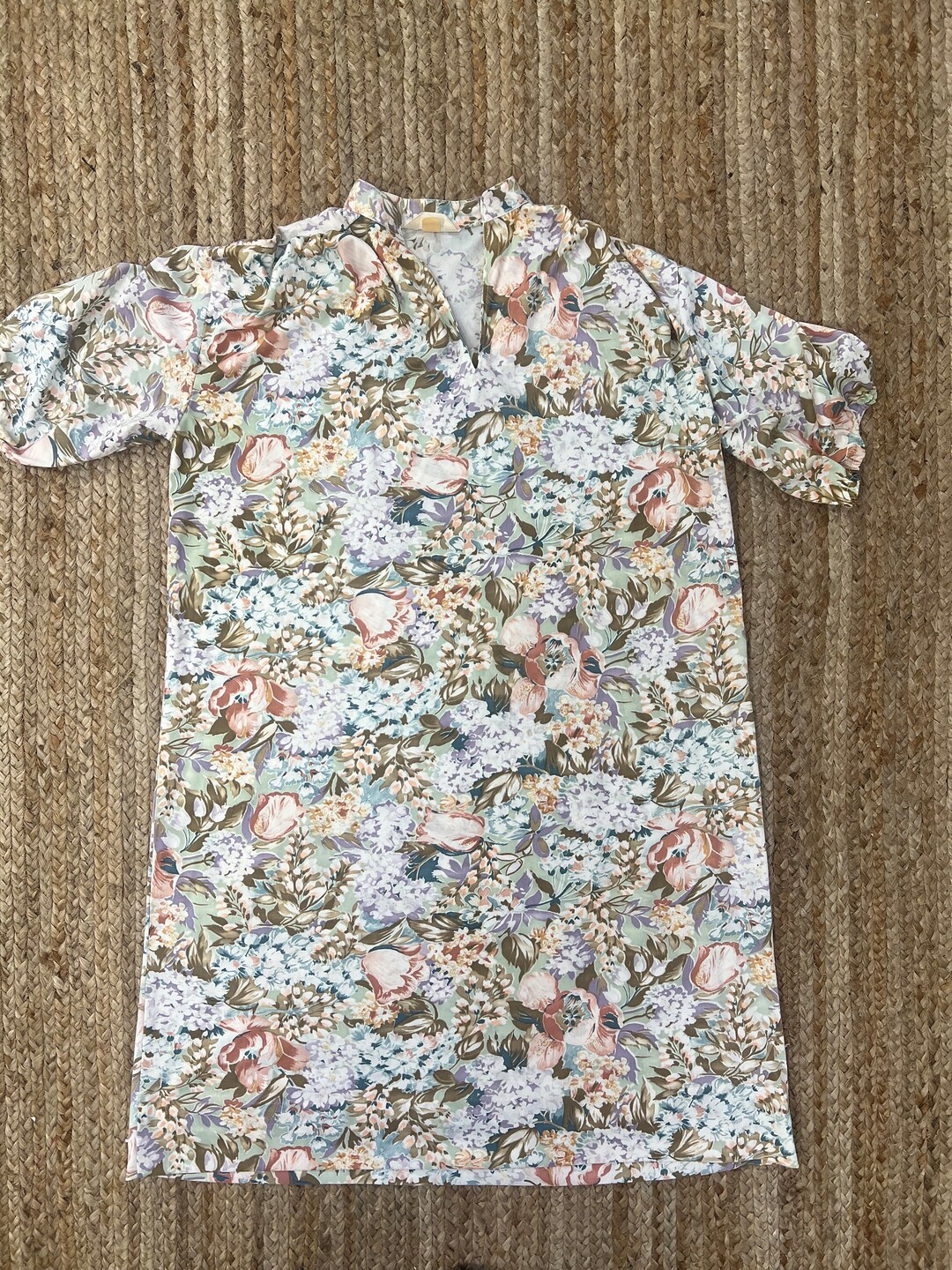 Vintage Rhapsody Long Flower Dress Polyester Retro Old - Etsy